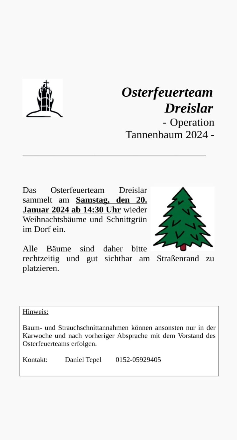 Operation Tannenbaum 2024 – Dreislar